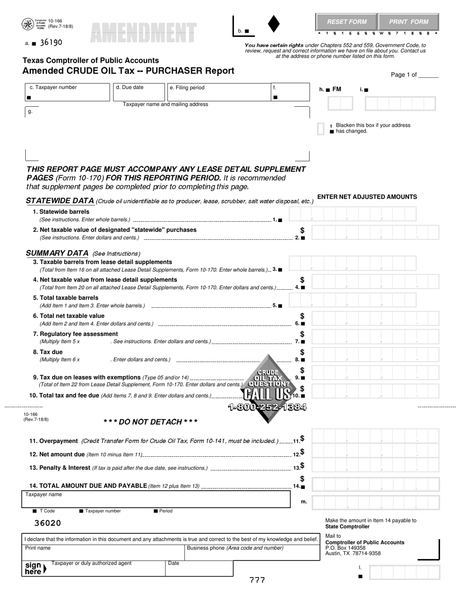 Form 10-166 - Fill Out, Sign Online and Download Fillable PDF, Texas ...