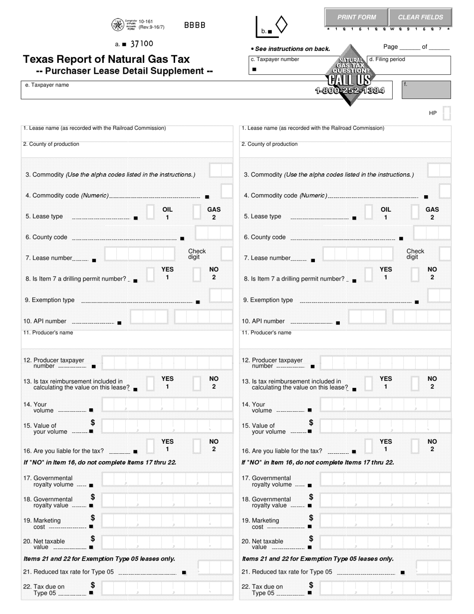 Form 10-161 - Fill Out, Sign Online and Download Fillable PDF, Texas ...