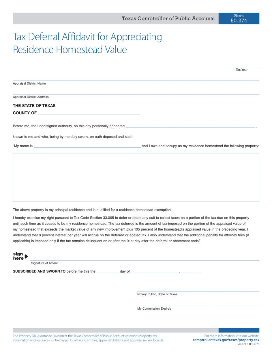 Form 50-274 - Fill Out, Sign Online and Download Fillable PDF, Texas ...