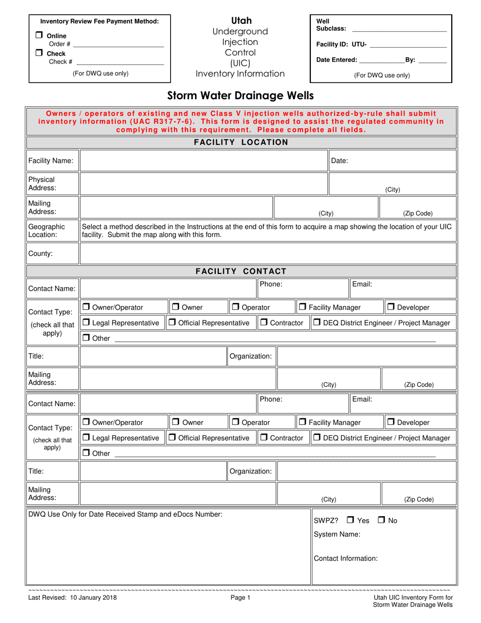Utah Storm Water Drainage Wells - Fill Out, Sign Online and Download ...