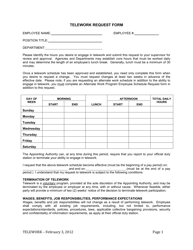 Vermont Telework Request Form - Fill Out, Sign Online and Download PDF ...