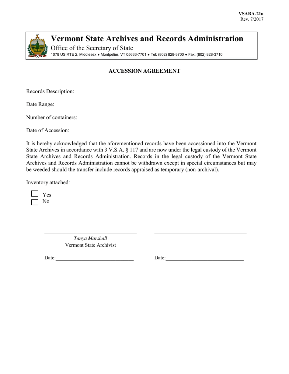 Form VSARA-21A - Fill Out, Sign Online and Download Fillable PDF ...