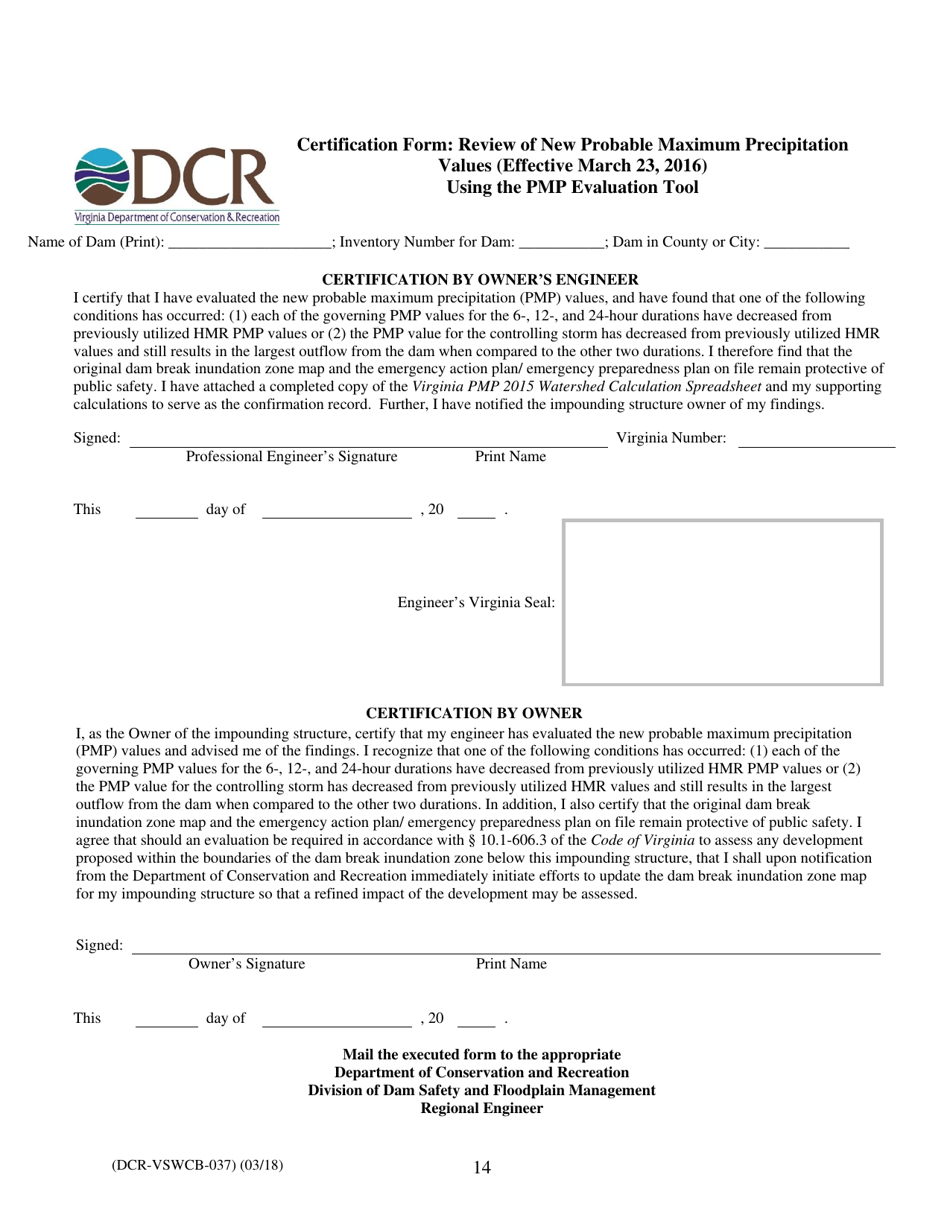 Form DCR-VSWCB-037 - Fill Out, Sign Online and Download Printable PDF ...
