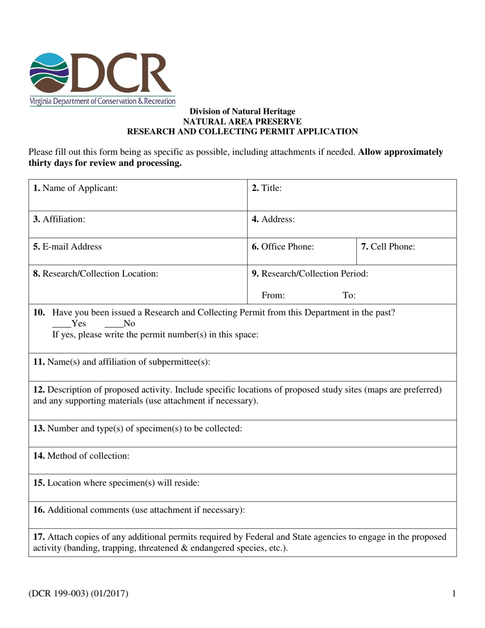 Form DCR199-003 - Fill Out, Sign Online and Download Printable PDF ...