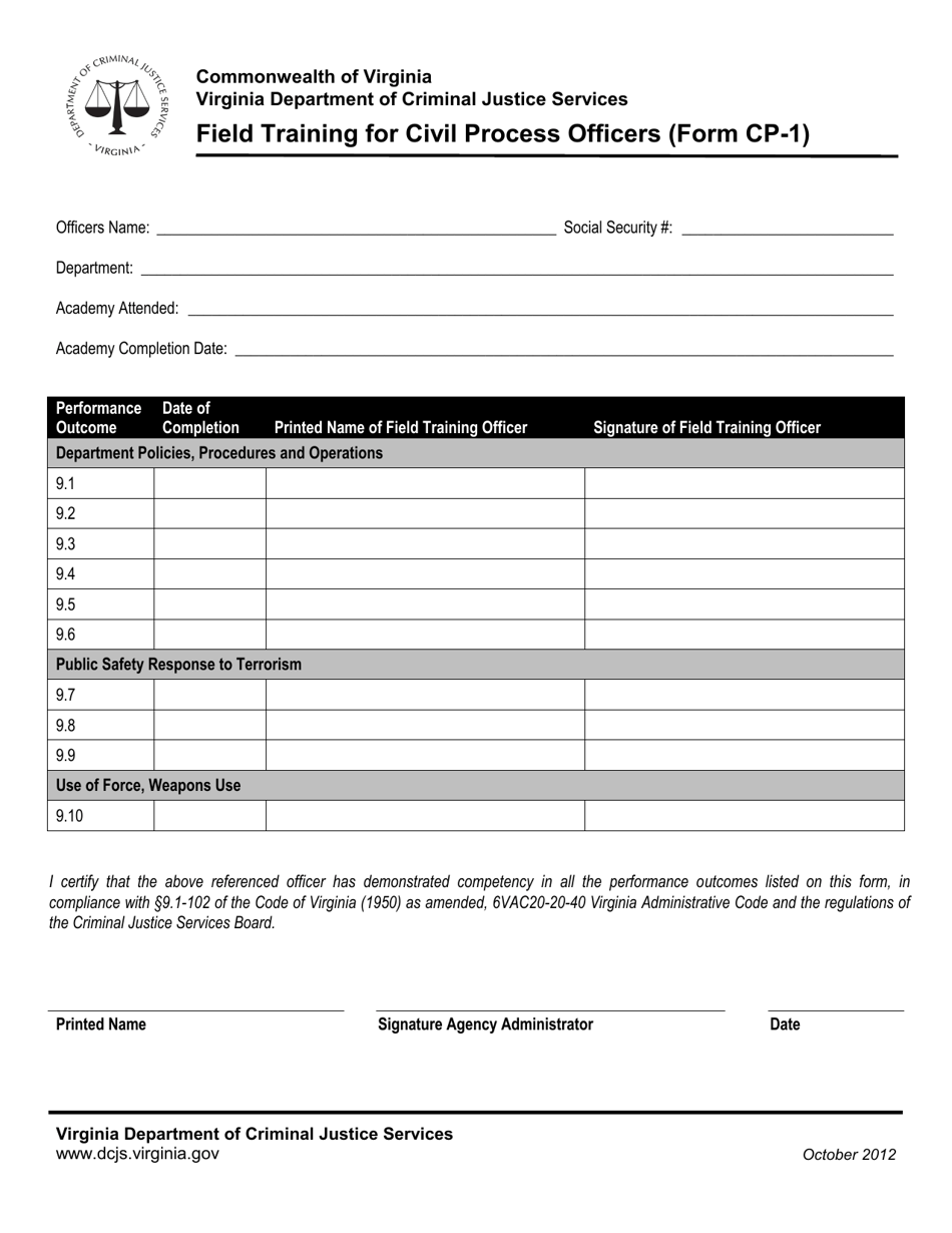Form CP-1 - Fill Out, Sign Online and Download Fillable PDF, Virginia ...