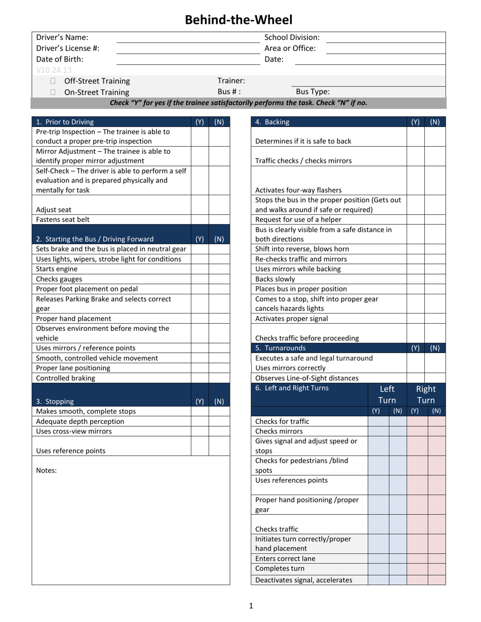 Virginia Behind-The-Wheel - Fill Out, Sign Online and Download PDF ...