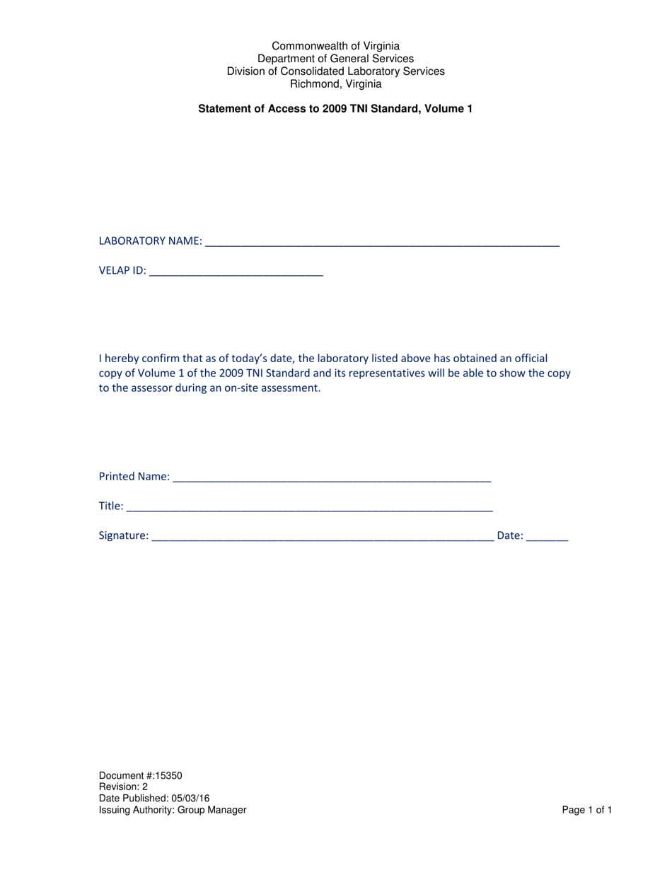 Form 15350 - Fill Out, Sign Online and Download Printable PDF, Virginia ...