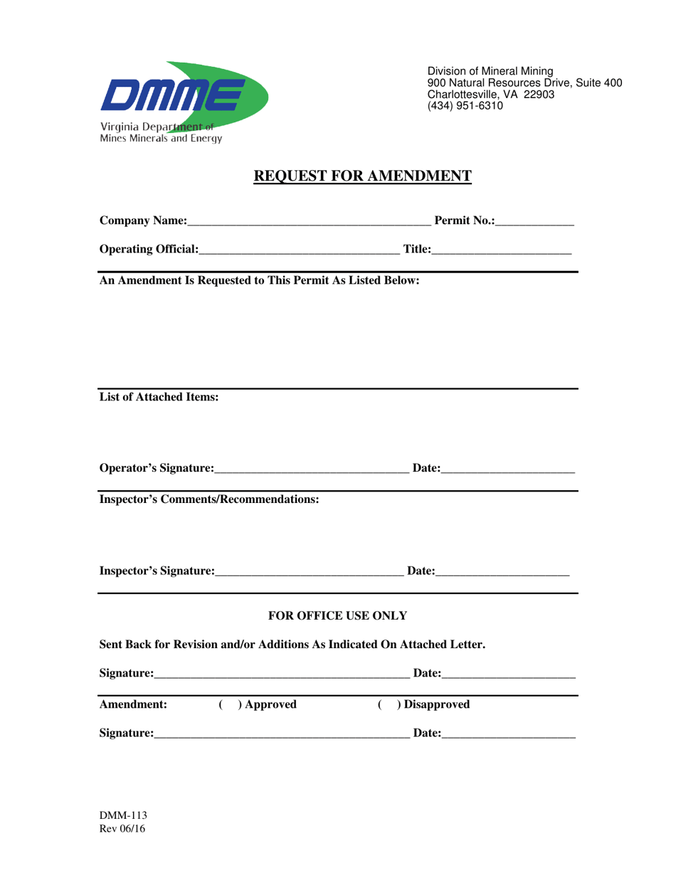 Form DMM-113 - Fill Out, Sign Online and Download Printable PDF ...