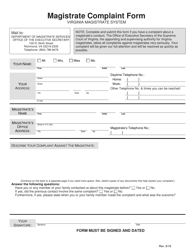 Virginia Magistrate Complaint Form Download Fillable PDF | Templateroller