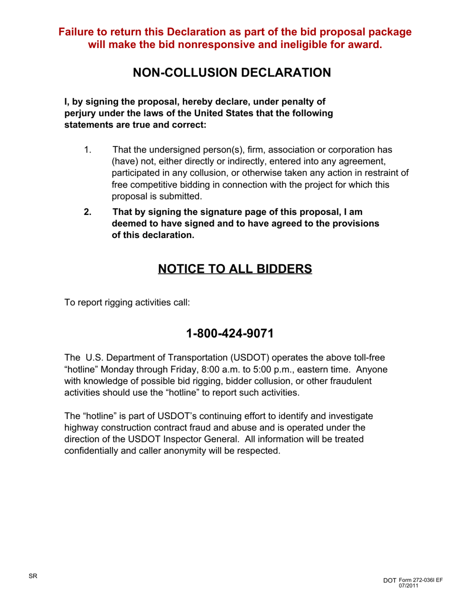 DOT Form 272-036I - Fill Out, Sign Online and Download Printable PDF ...