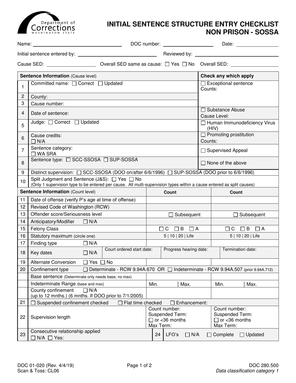 Form DOC01-020 - Fill Out, Sign Online and Download Printable PDF ...