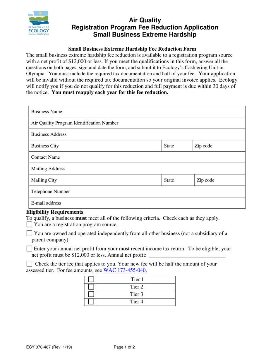 Form ECY070-487 - Fill Out, Sign Online and Download Fillable PDF ...