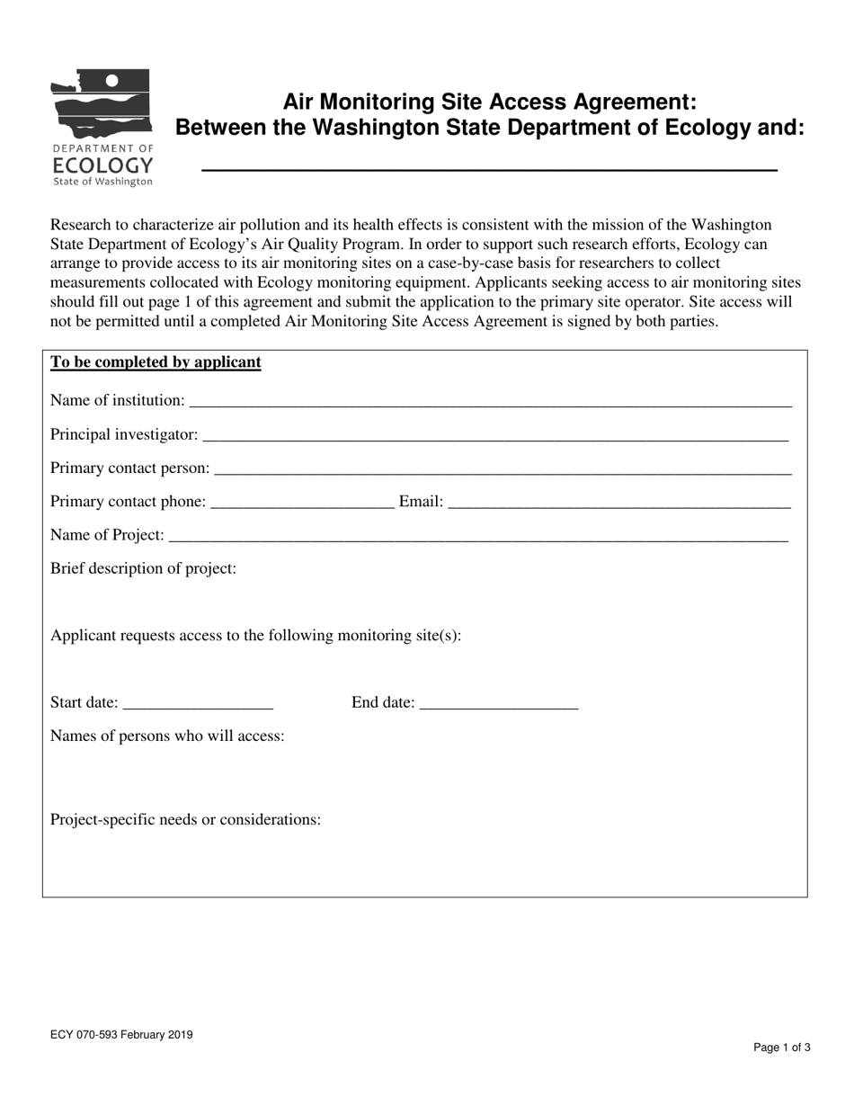 Form ECY070-593 - Fill Out, Sign Online and Download Fillable PDF ...