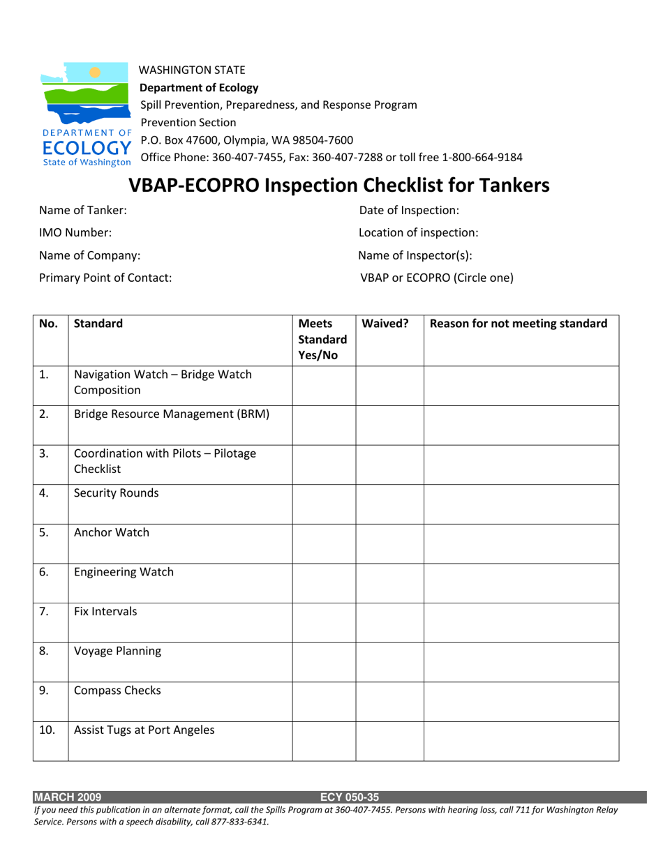 Form ECY050-35 - Fill Out, Sign Online and Download Printable PDF ...