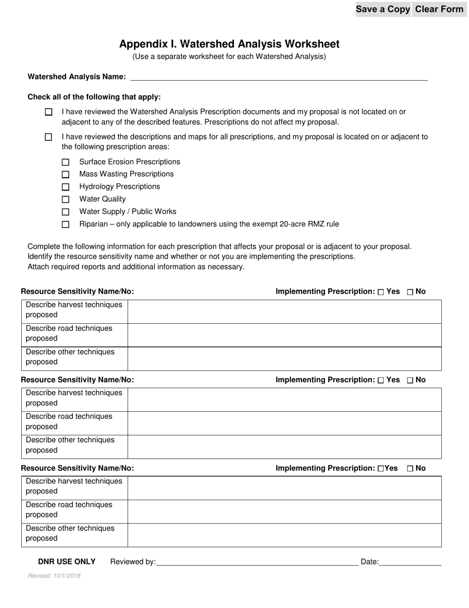 Washington Watershed Analysis Worksheet - Fill Out, Sign Online and Download PDF | Templateroller
