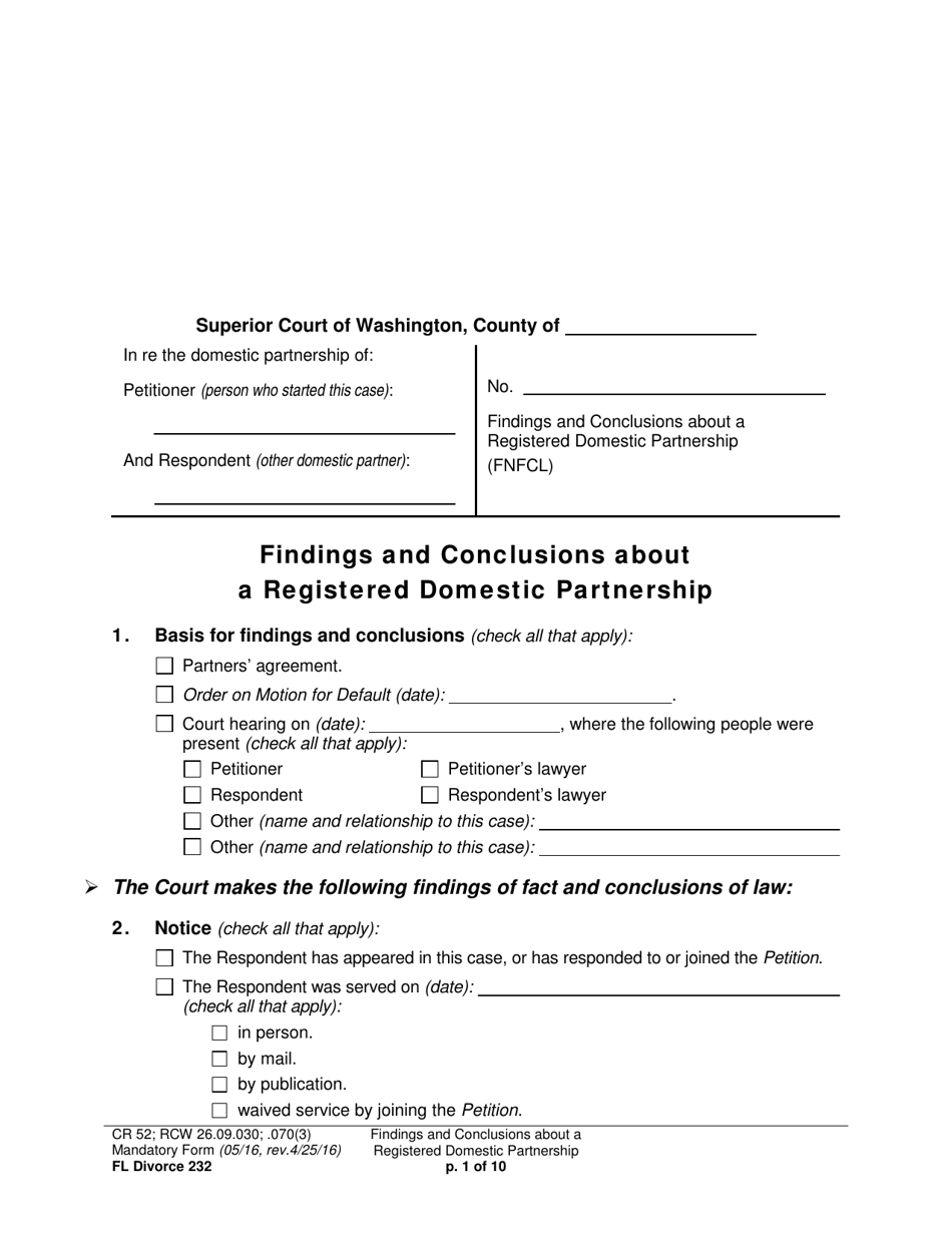 Form FL Divorce232 - Fill Out, Sign Online and Download Printable PDF ...