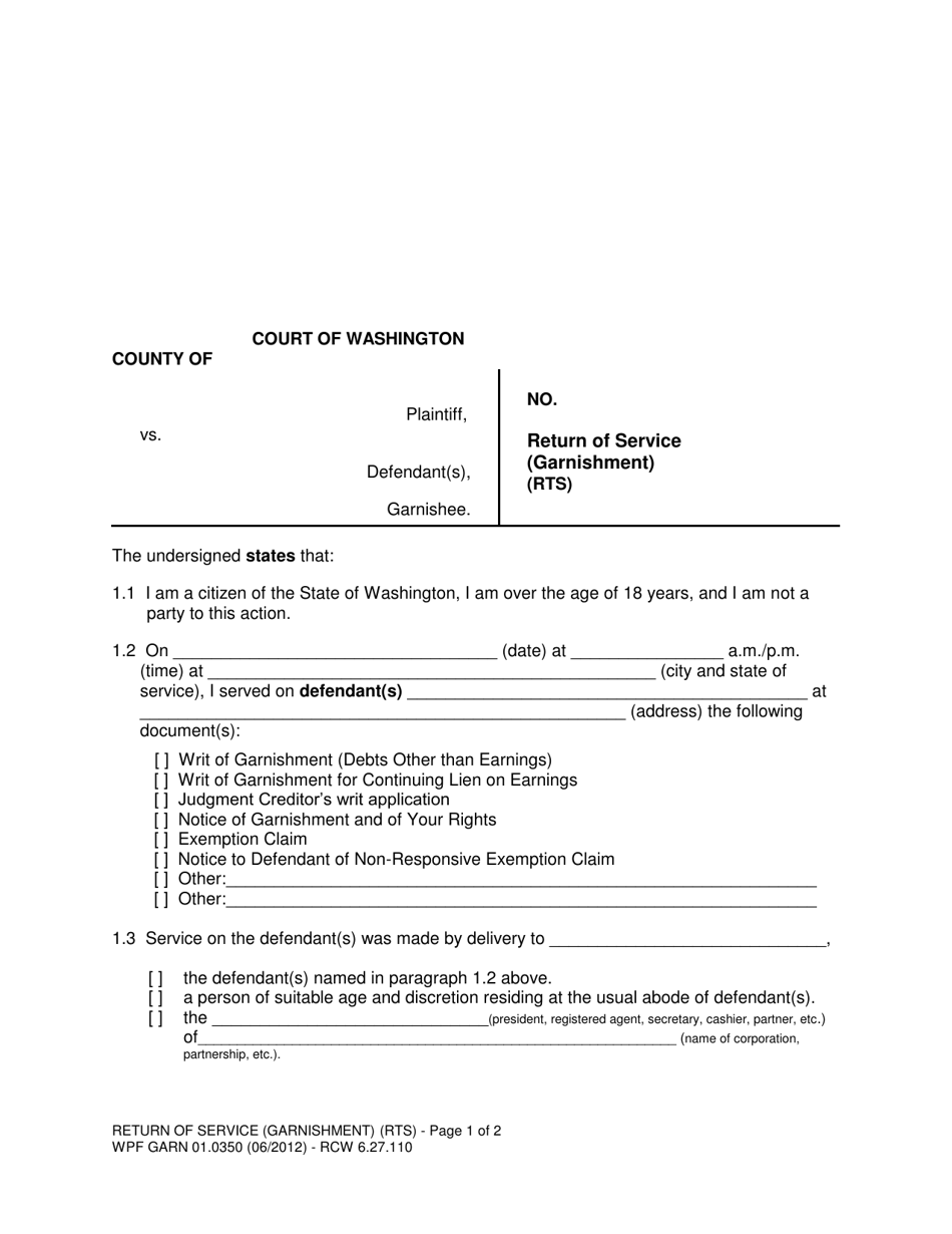 Form WPF GARN01.0350 - Fill Out, Sign Online and Download Printable PDF ...