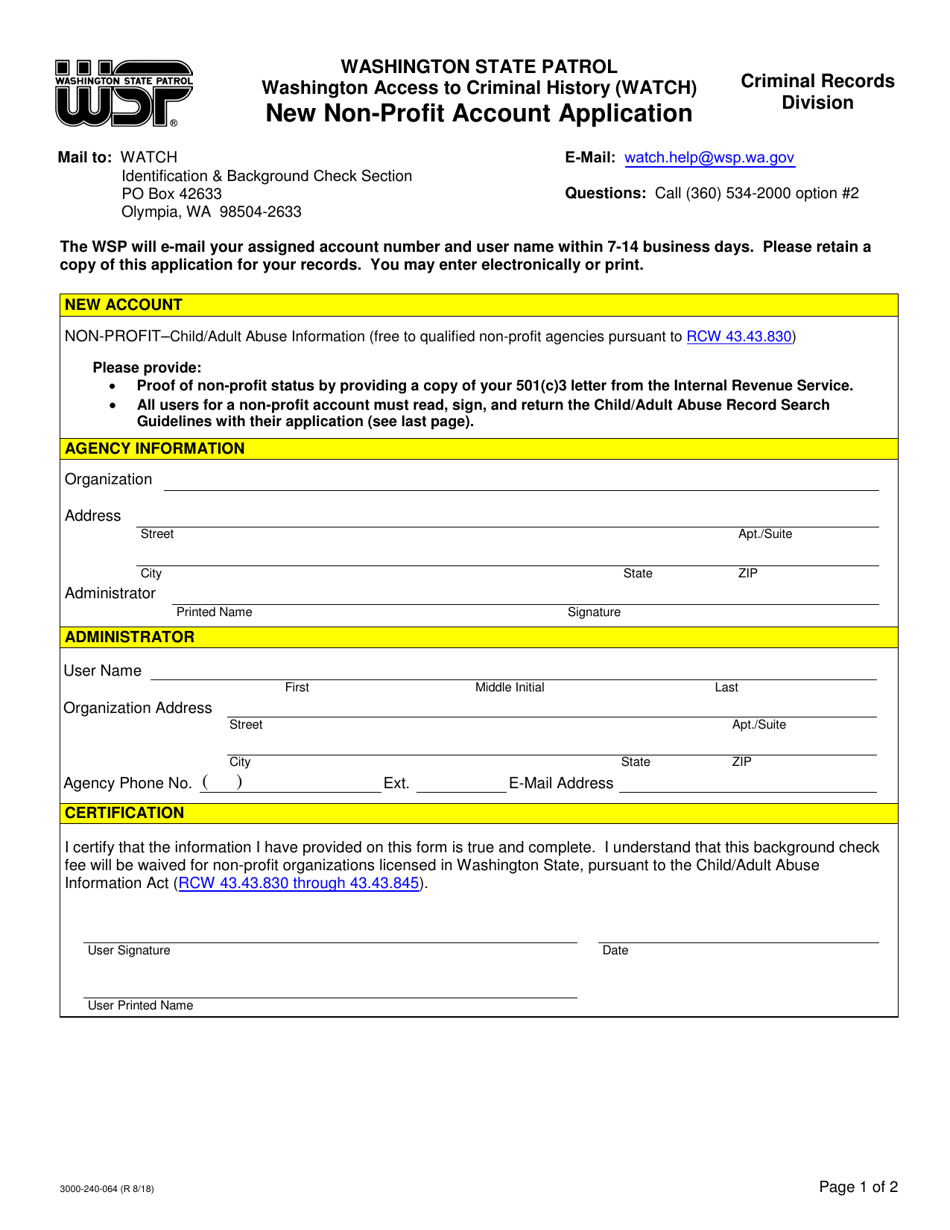 Form 3000-240-064 - Fill Out, Sign Online and Download Fillable PDF ...