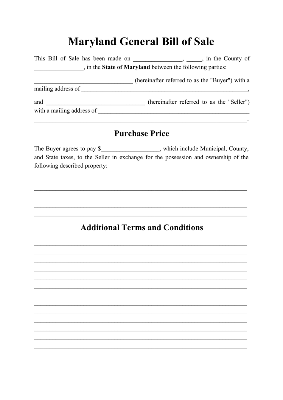 Maryland Mva Notarized Bill Of Sale Laderstrategy