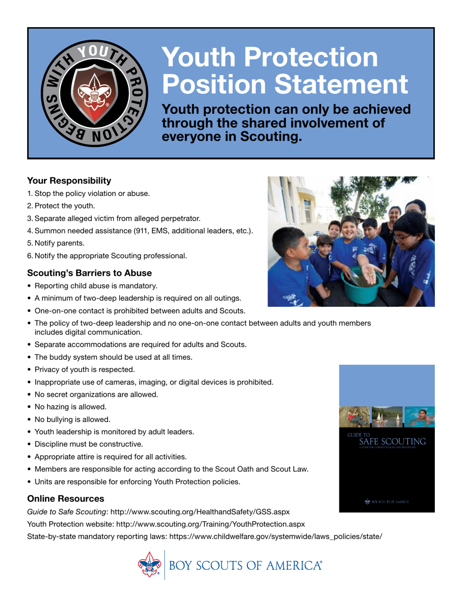 Youth Protection Position Statement - Boy Scouts of America Download ...