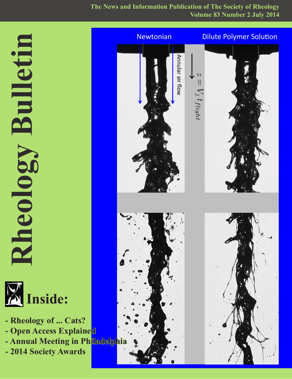 Rheology Bulletin (Volume 83 Number 2) - the Society of Rheology ...
