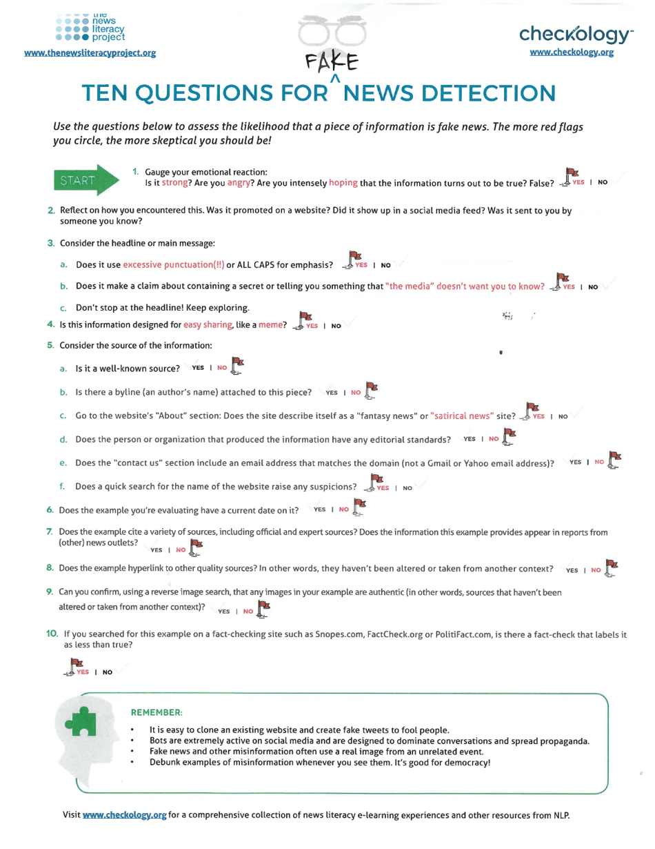 Ten Questions for Fake News Detection Download Printable PDF ...