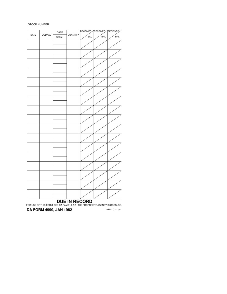 DA Form 4999 - Fill Out, Sign Online and Download Fillable PDF ...