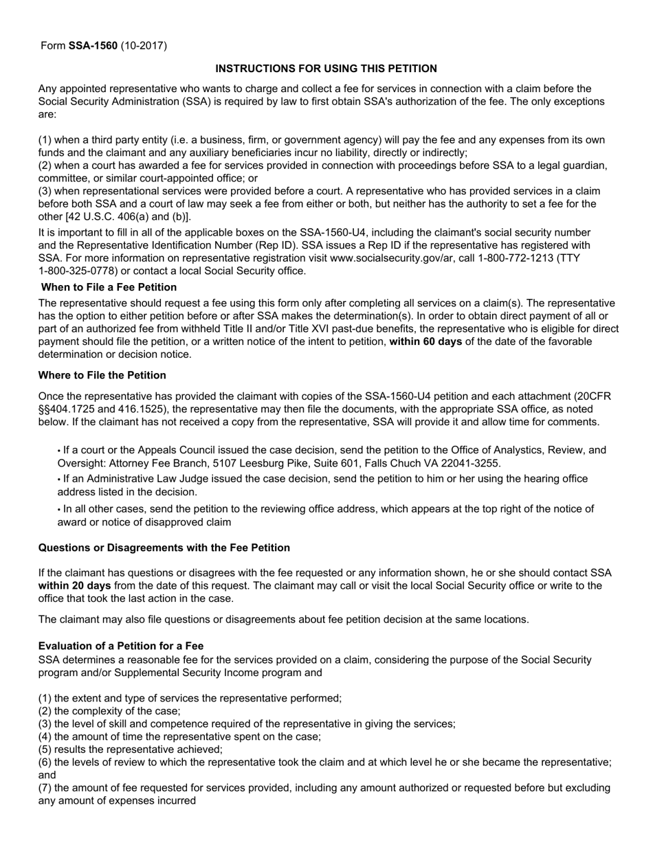 Form SSA-1560 - Fill Out, Sign Online and Download Fillable PDF ...