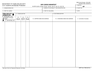 CBP Form 1302 Download Fillable PDF or Fill Online Inward Cargo ...