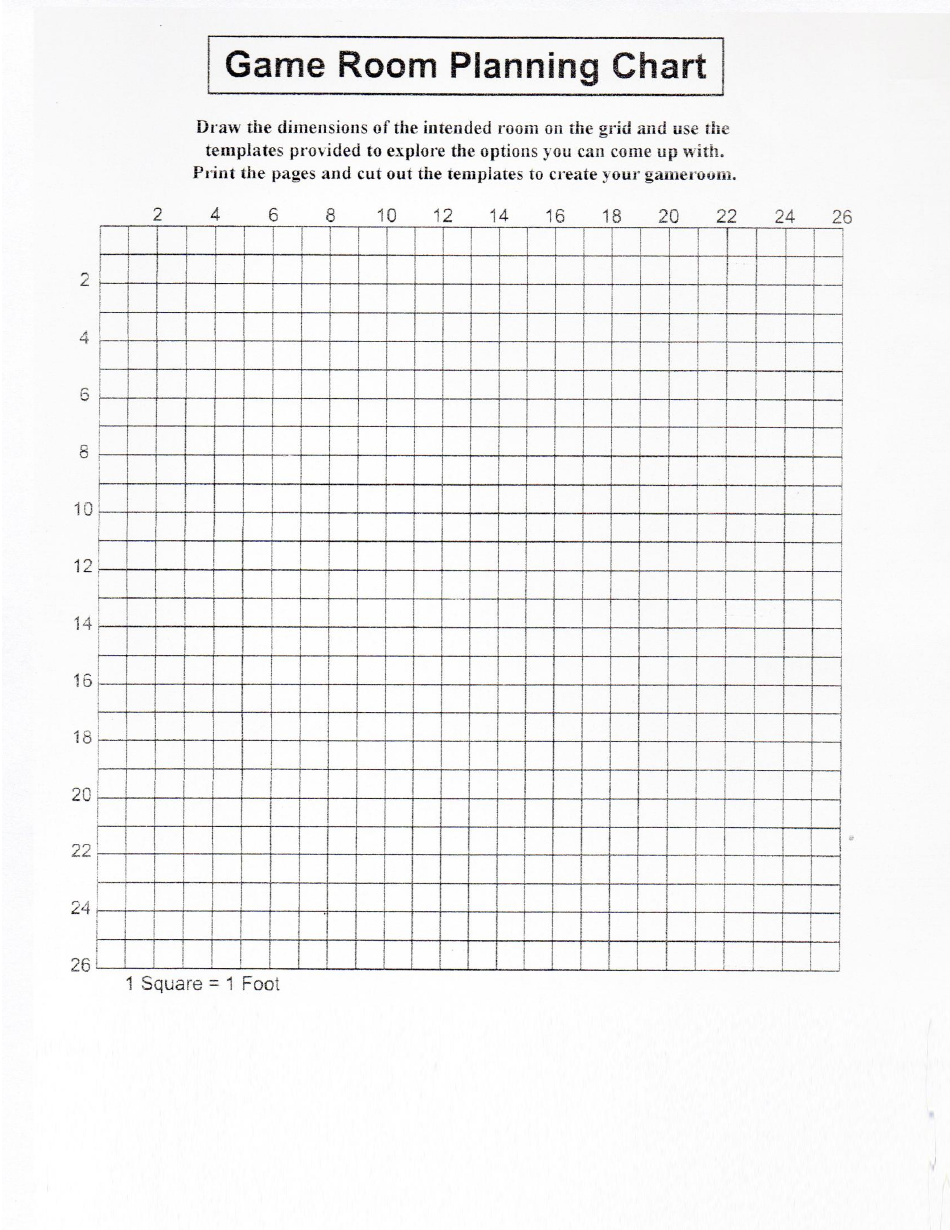 Game Room Planning Chart Template Download Printable PDF | Templateroller