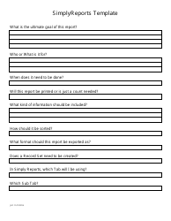 Simplyreports Template - Fill Out, Sign Online and Download PDF ...