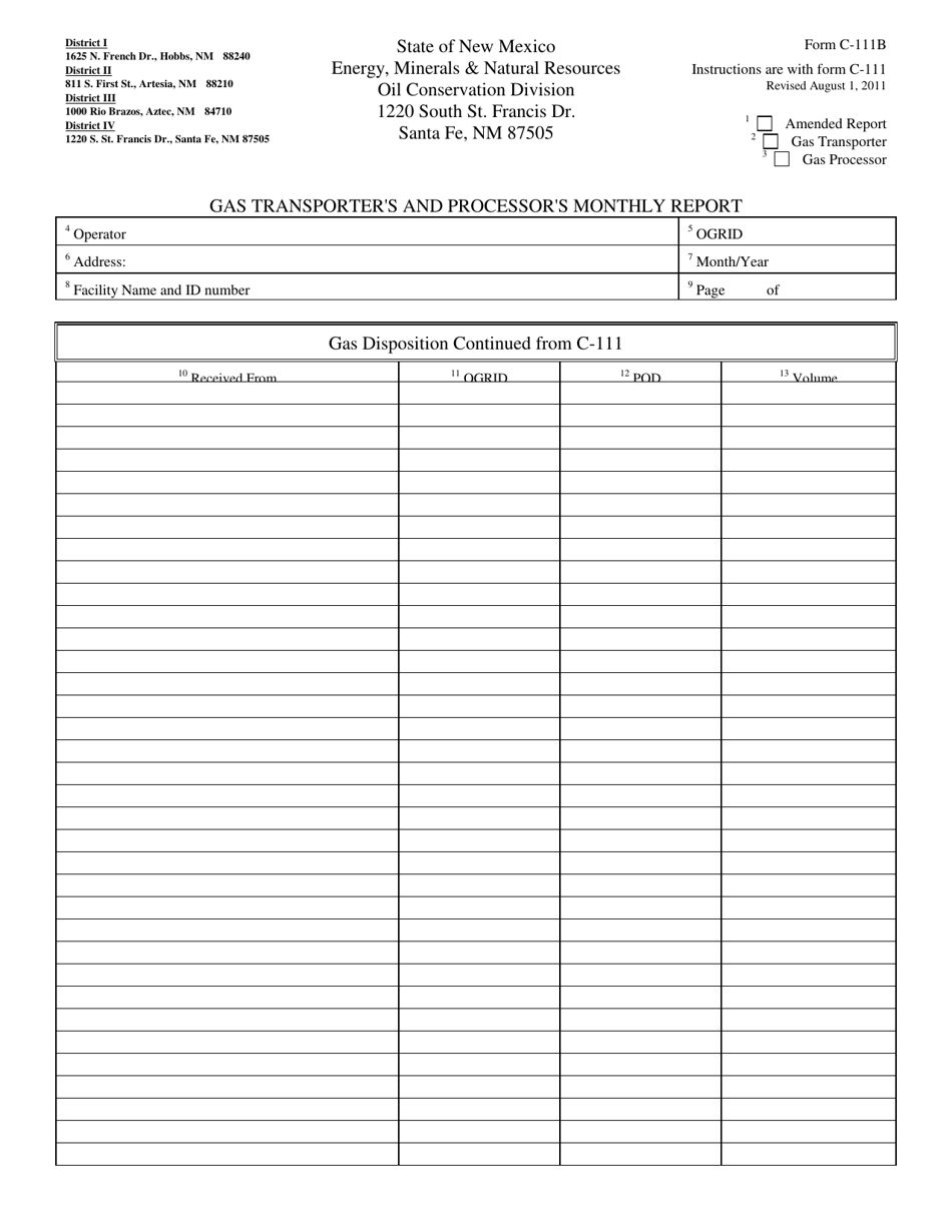 Form C-111B - Fill Out, Sign Online and Download Printable PDF, New ...