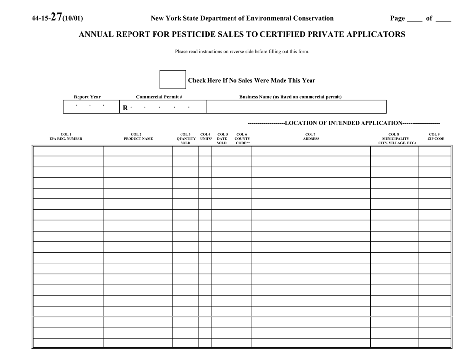 Form 44-15-27 - Fill Out, Sign Online and Download Fillable PDF, New ...