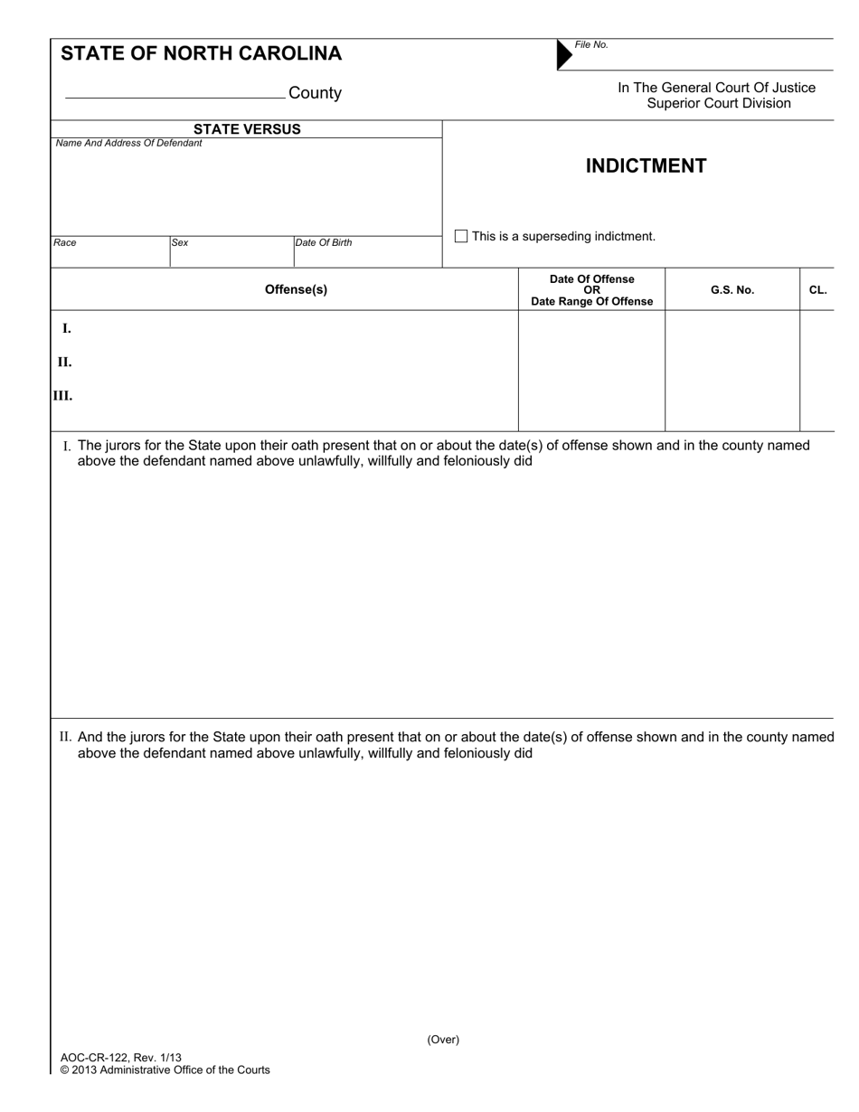Form AOC-CR-122 - Fill Out, Sign Online and Download Fillable PDF ...