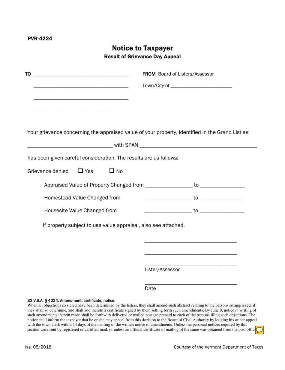 Form PVR-4224 - Fill Out, Sign Online and Download Printable PDF ...