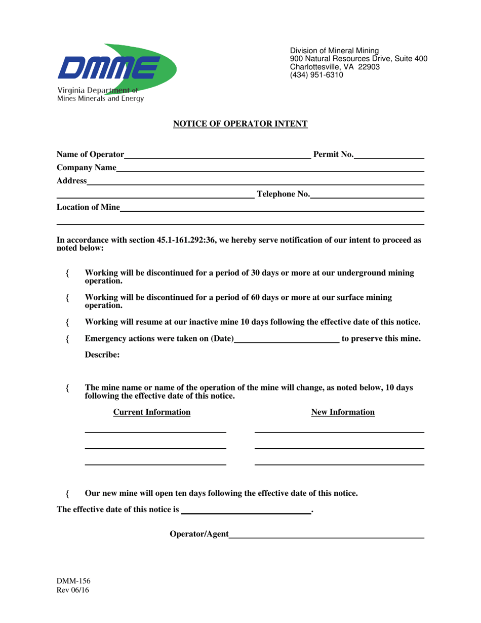 Form DMM-156 - Fill Out, Sign Online and Download Printable PDF ...