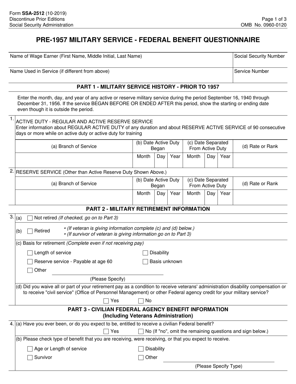 Form SSA-2512 - Fill Out, Sign Online and Download Fillable PDF ...