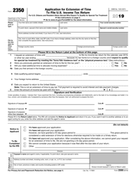 IRS Form 2350 - 2019 - Fill Out, Sign Online and Download Fillable PDF ...