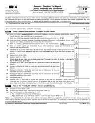 IRS Form 8814 - 2019 - Fill Out, Sign Online and Download Fillable PDF ...