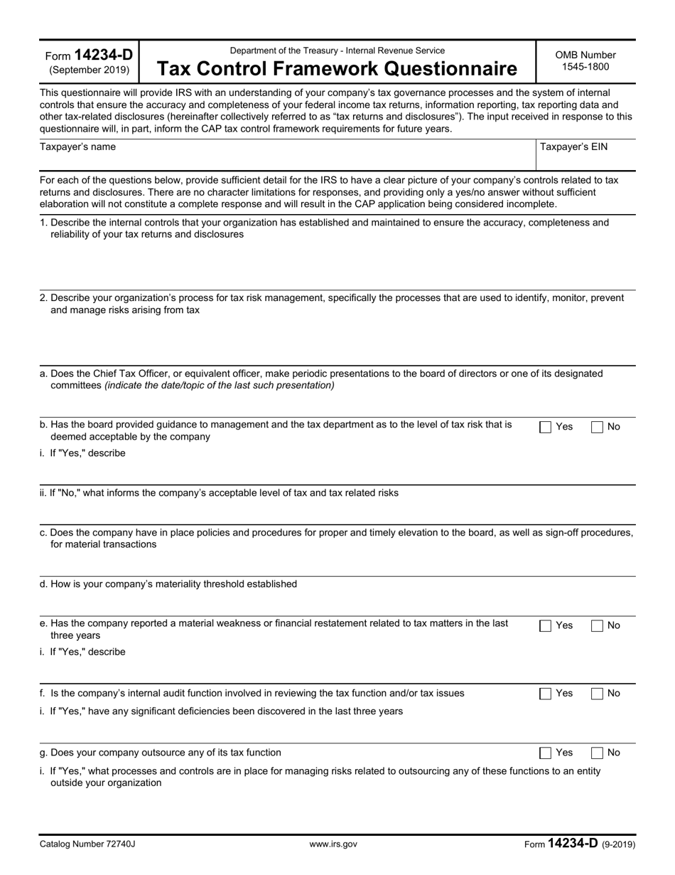IRS Form 14234-D - Fill Out, Sign Online and Download Fillable PDF ...