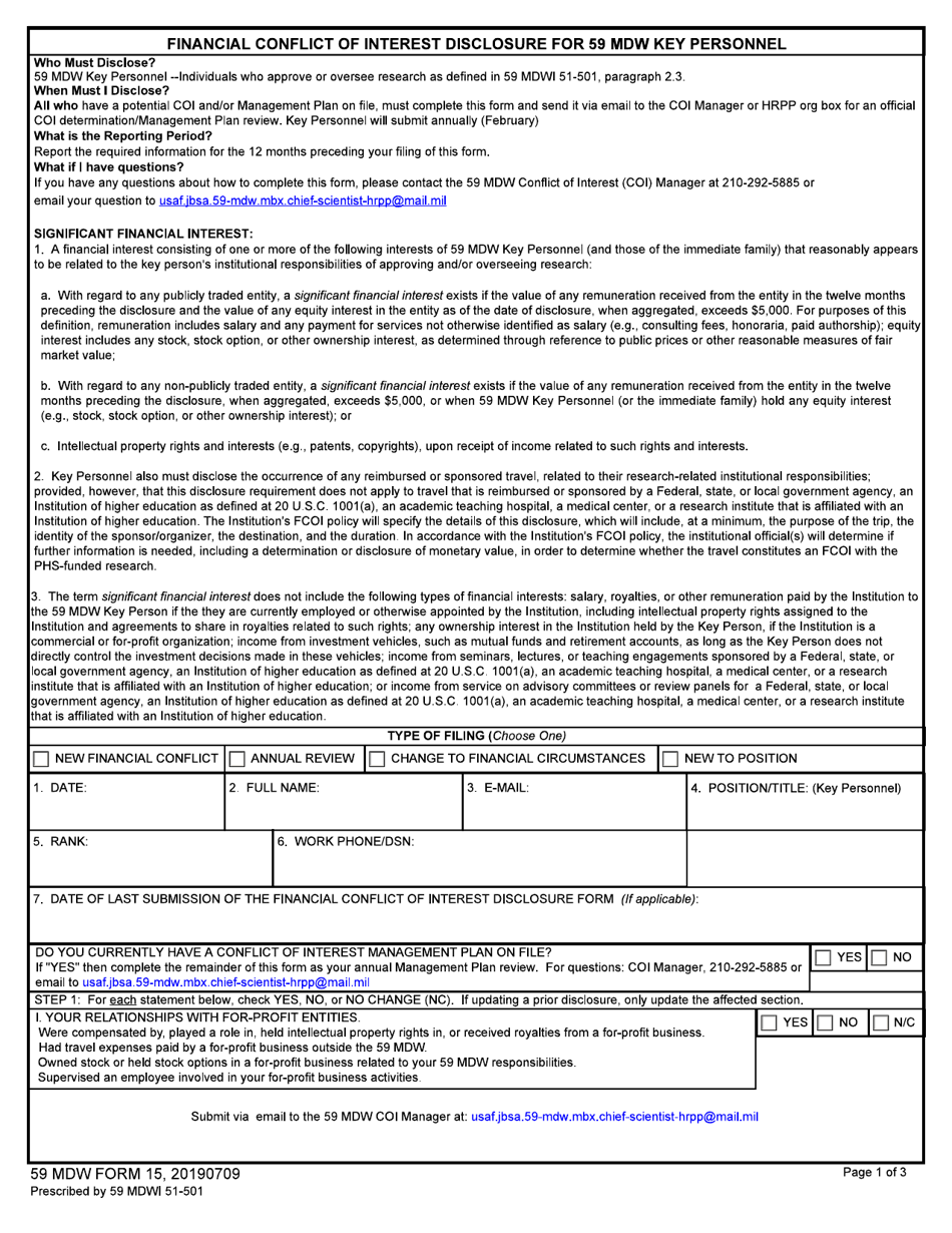 59 MDW Form 15 - Fill Out, Sign Online and Download Fillable PDF ...