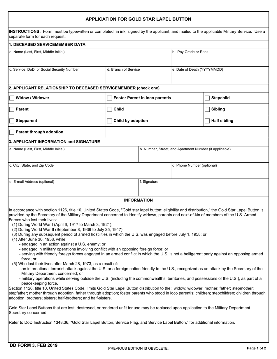 DD Form 3 - Fill Out, Sign Online and Download Fillable PDF ...