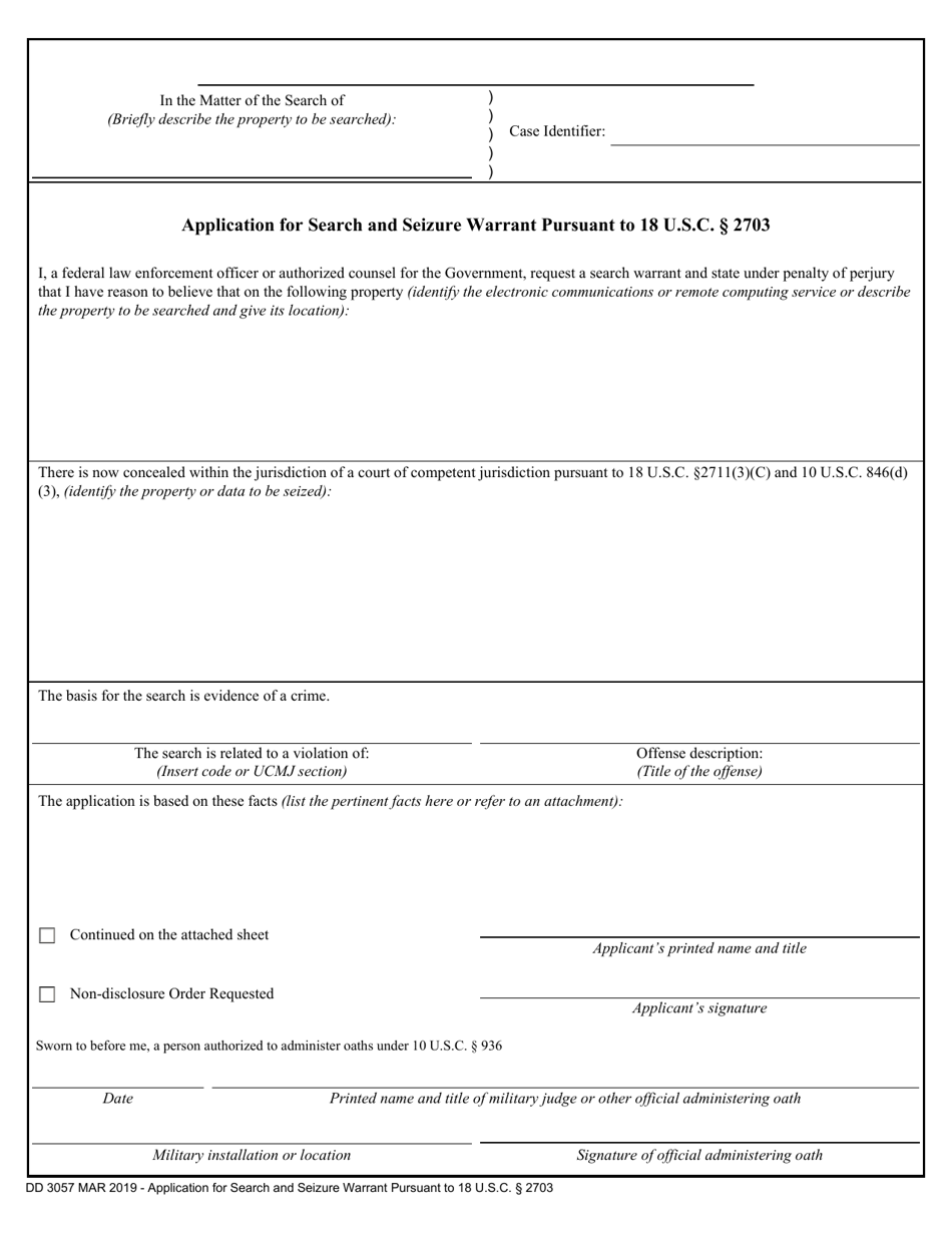 DD Form 3057 - Fill Out, Sign Online and Download Fillable PDF ...