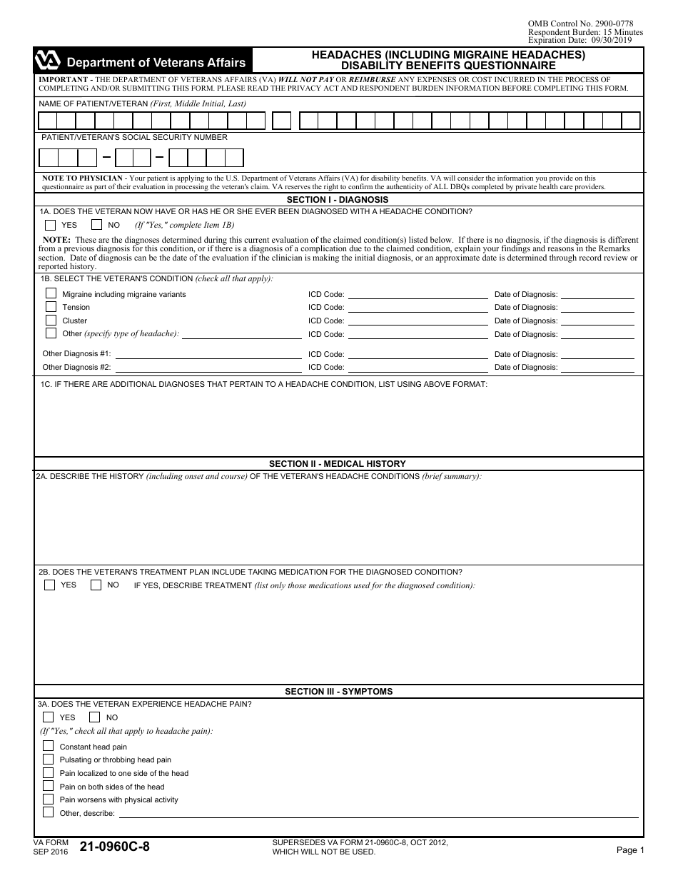 VA Form 21-0960C-8 - Fill Out, Sign Online and Download Fillable PDF ...