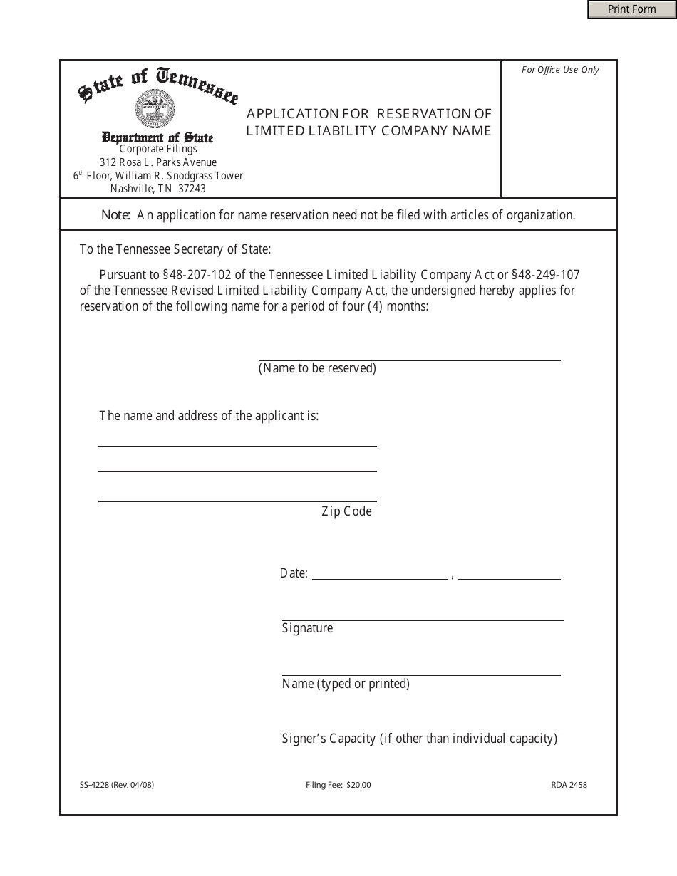 Form SS-4228 - Fill Out, Sign Online and Download Fillable PDF ...