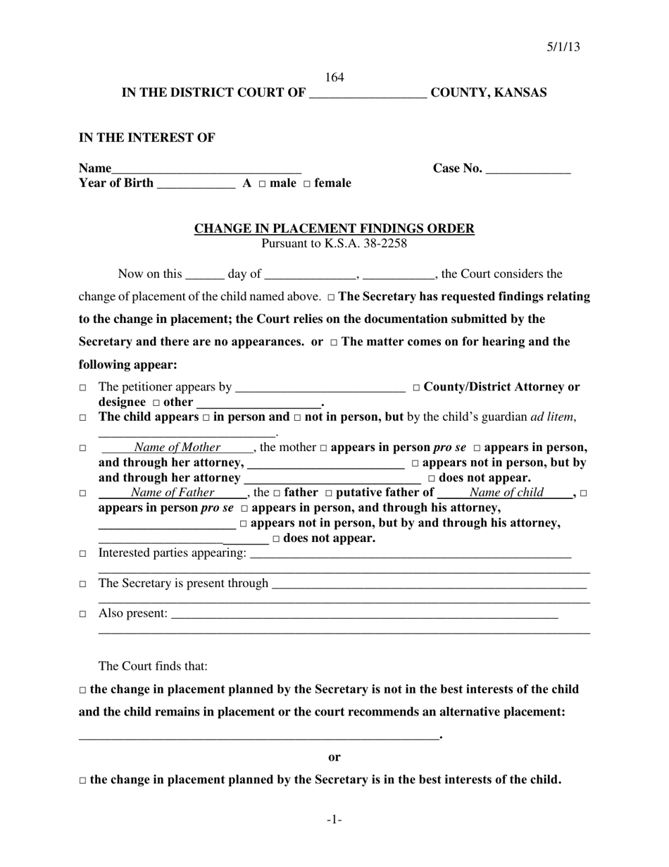 Form 164 - Fill Out, Sign Online and Download Printable PDF, Kansas ...