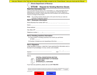 Form STS-80 Download Fillable PDF or Fill Online Request for Vending ...