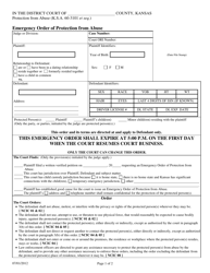 Kansas Final Order of Protection From Abuse Download Fillable PDF ...