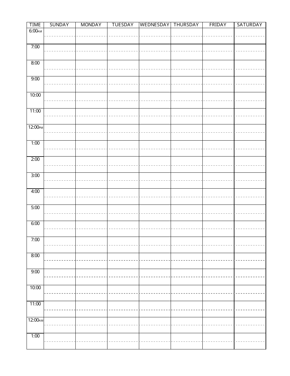 Weekly Hourly Study Schedule Template Download Printable PDF 