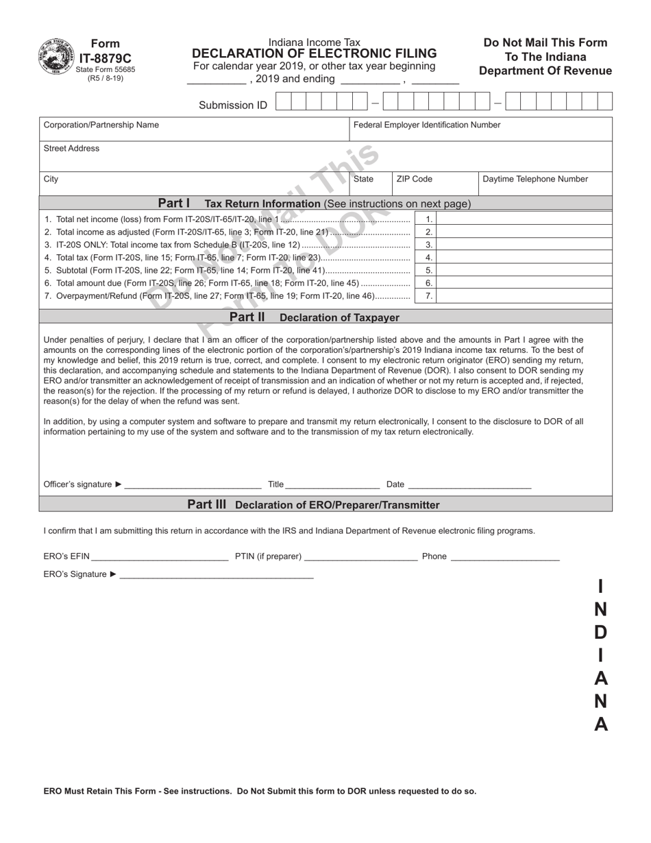Form IT-8879C (State Form 55685) - 2019 - Fill Out, Sign Online and ...